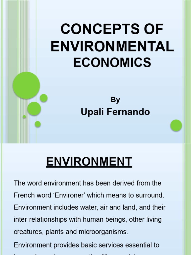 Concepts of Environmental Economics | PDF | Ecosystem | Sustainability
