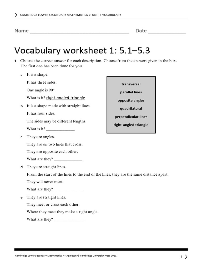 Unit 5 worksheet 1 5.1-5.3 | PDF | Circle | Triangle
