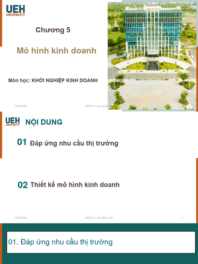 Chuong 5 - Mô Hình Kinh Doanh - Cao Quoc Viet 2024 | PDF