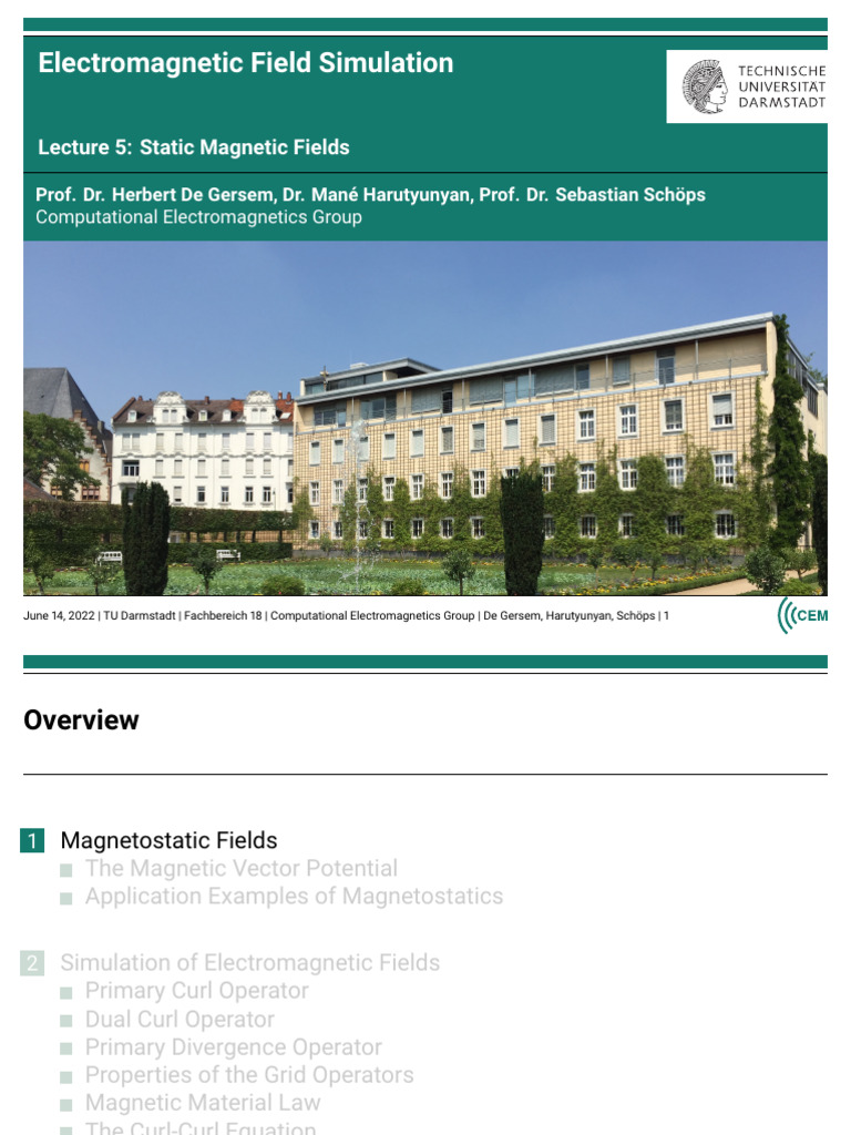 Lecture5 Magnetostatics | PDF | Electromagnetic Field | Electromagnetic Induction