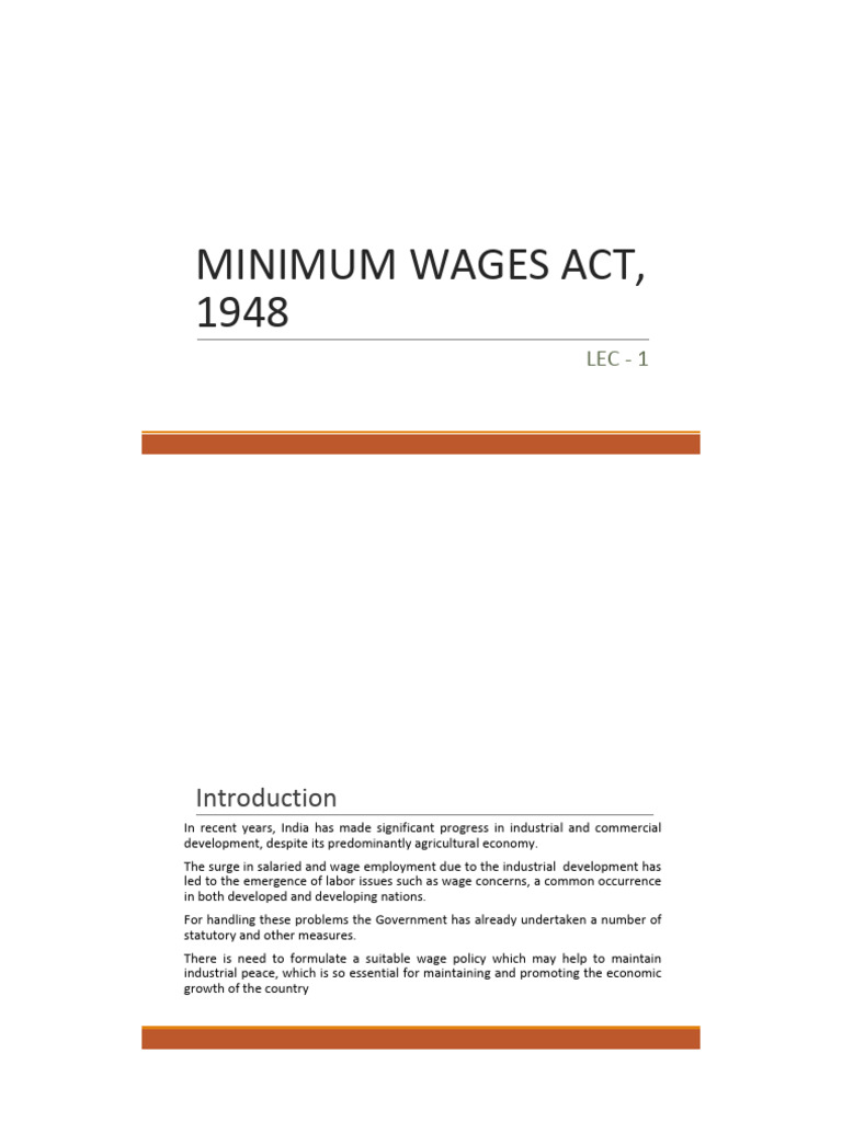 Minimum Wages 1 | PDF | Cost Of Living | Wage