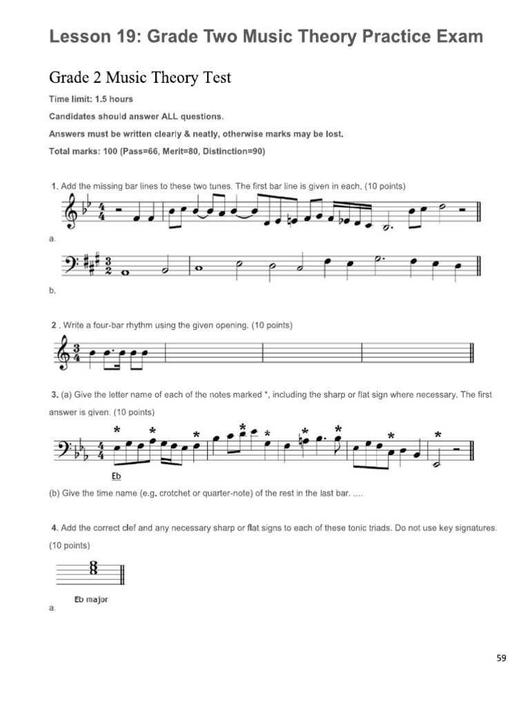 Theory Paper Sample Grade 2 | PDF