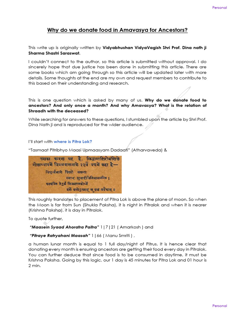 Amavasya and Donation To Pitrus | PDF | Moon