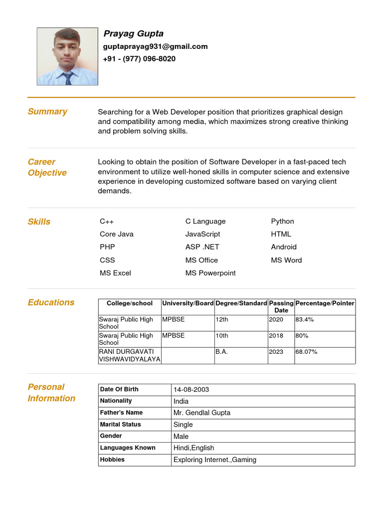 Prayag Resume1 | PDF