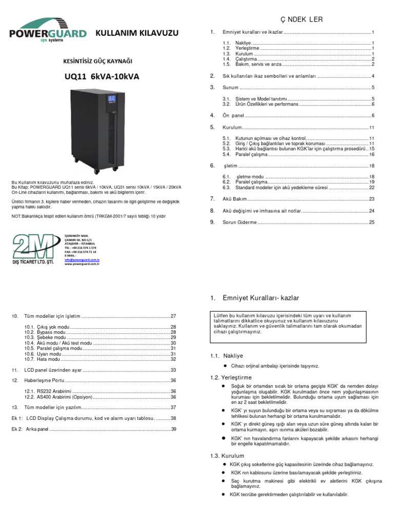 TR Manual Uq11 6 10kva | PDF