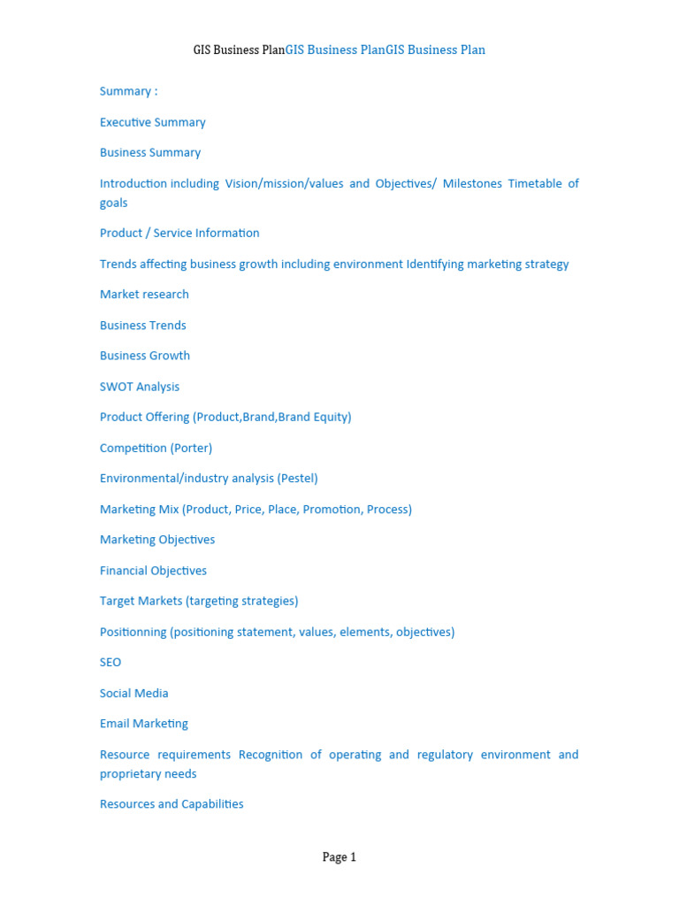 Comprehensive GIS Business Plan Overview | PDF | Geographic Information ...