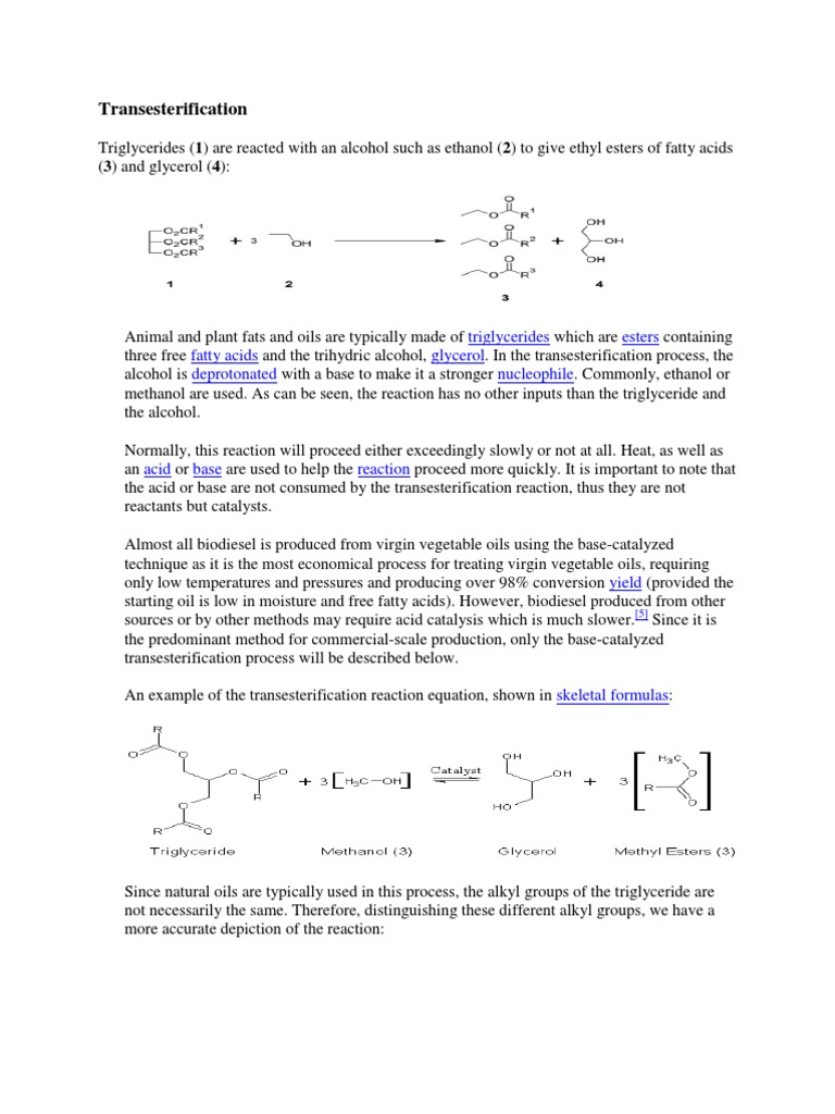 Transesterification | Ester | Alcohol