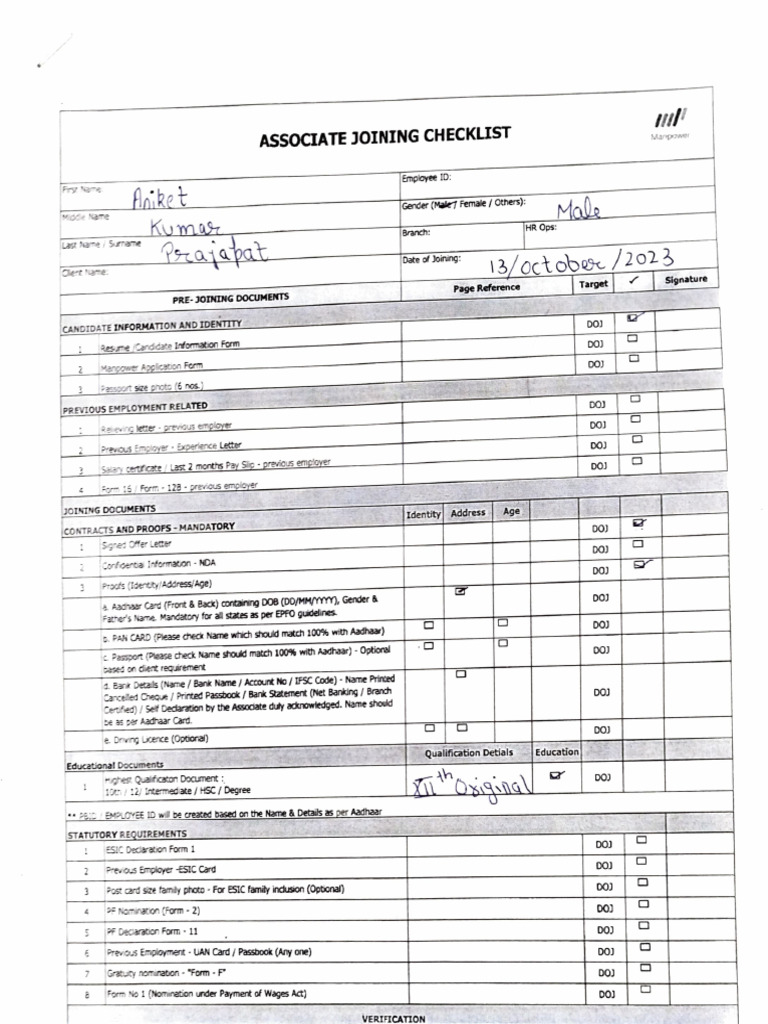 Candidate Information Checklist | PDF | Confidentiality
