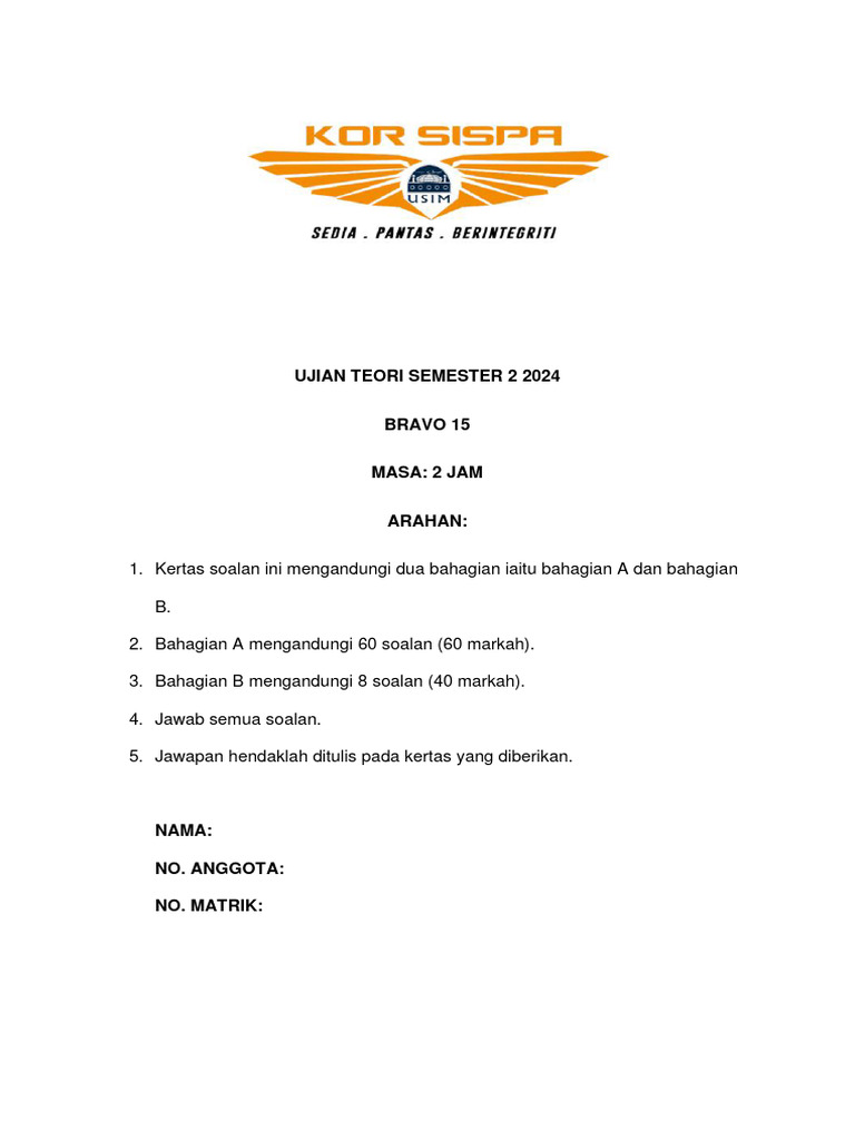 Final Exam Sem 2 Bravo 15 Skema Pdf