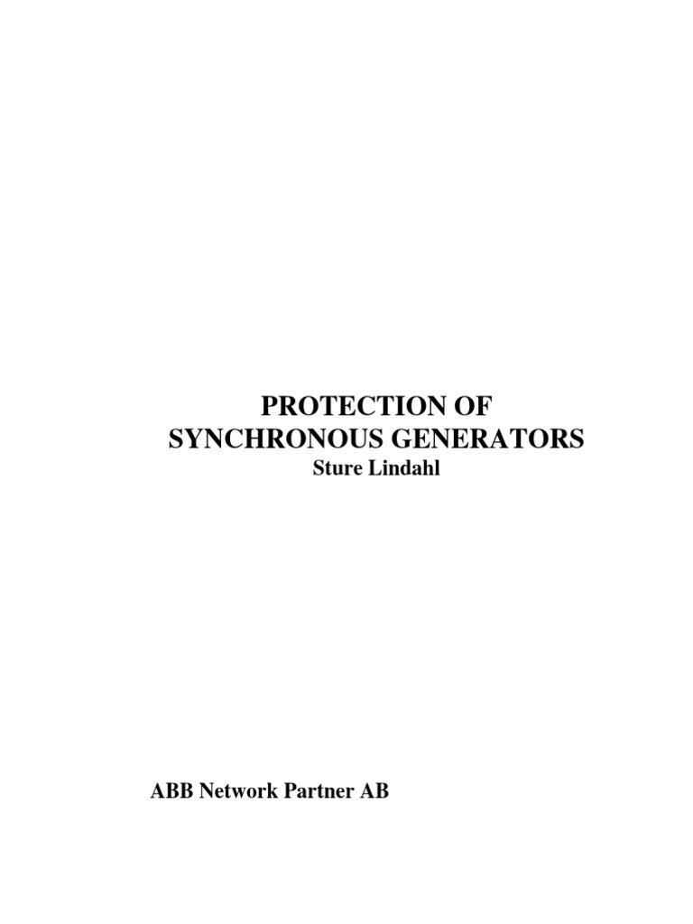 Protection of Synchronous Generators | PDF | Electric Generator | Reliability Engineering