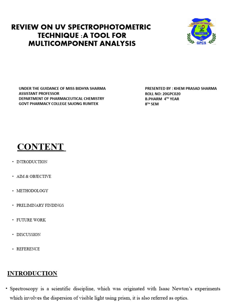 Multicomponental Analysis 1 | PDF | Spectroscopy | Ultraviolet–Visible ...