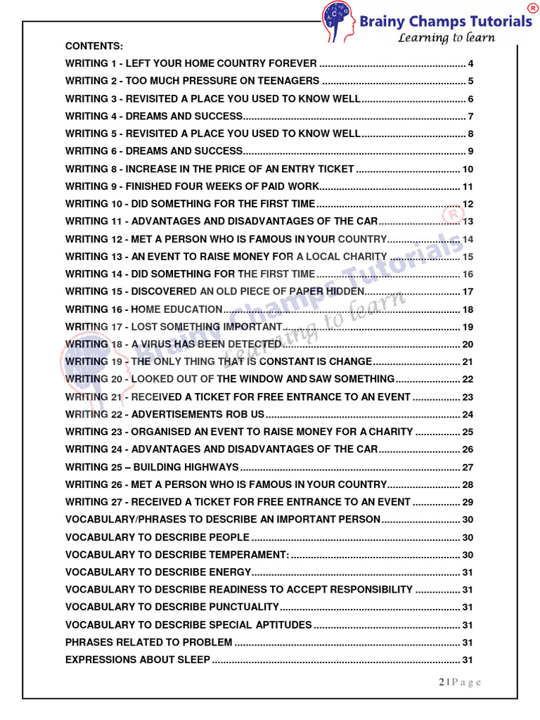 Writing Samples IGCSE ESL-0510 | PDF | Dream | Road