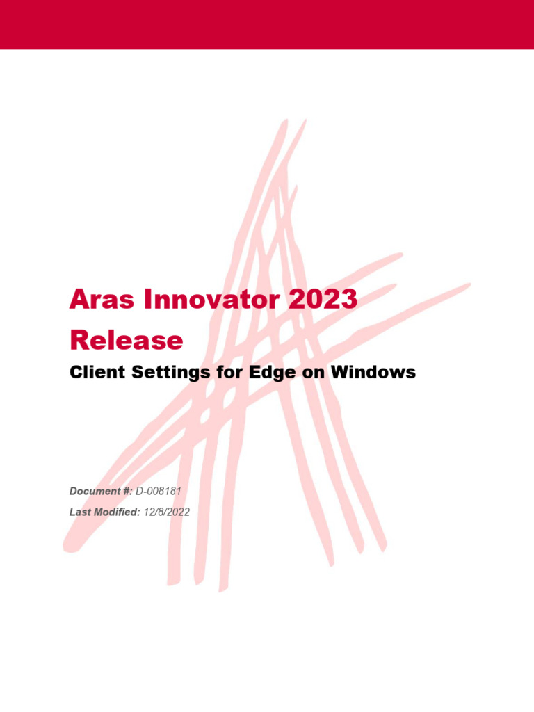 Aras Innovator 2023 Release Client Settings for Edge on Windows | Download Free PDF | Copyright ...