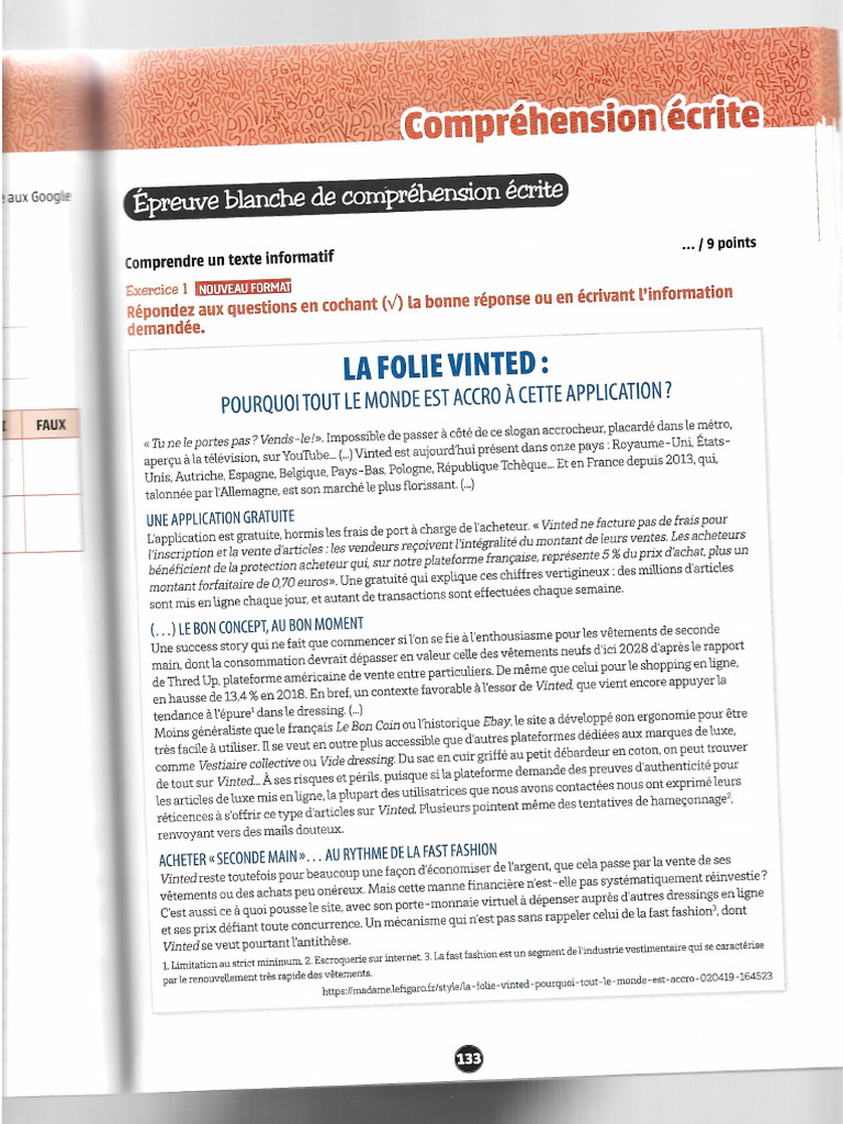 4 Épreuve Blanche de Compréhension Écrite | PDF