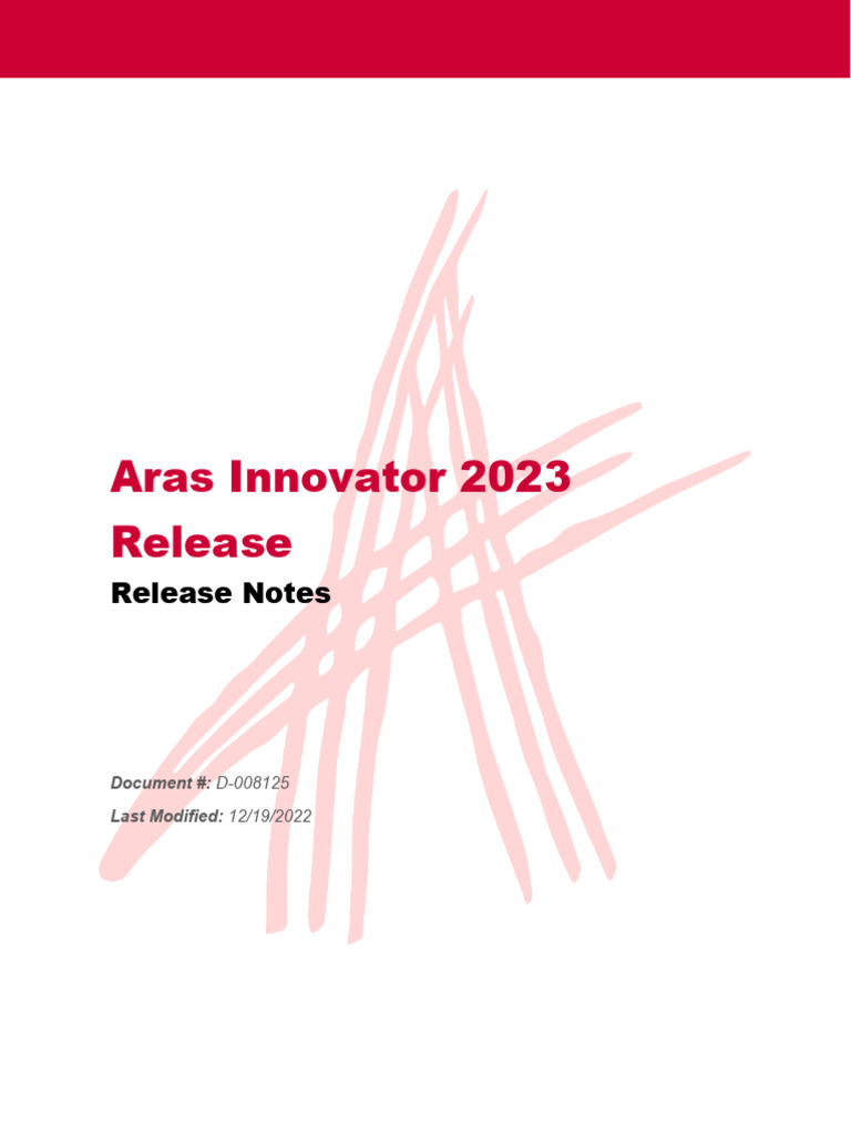 Aras Innovator 2023 Release - Release Notes | PDF | World Wide Web ...