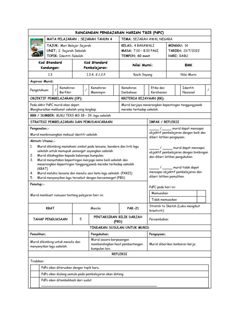 Sej THN 4 Ts25 (m14) | PDF