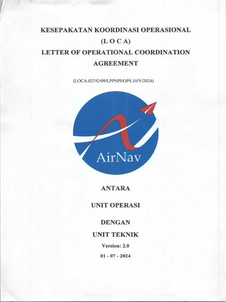 LoCA Unit Operasi Dengan Unit Teknik Cabang Sentani | PDF