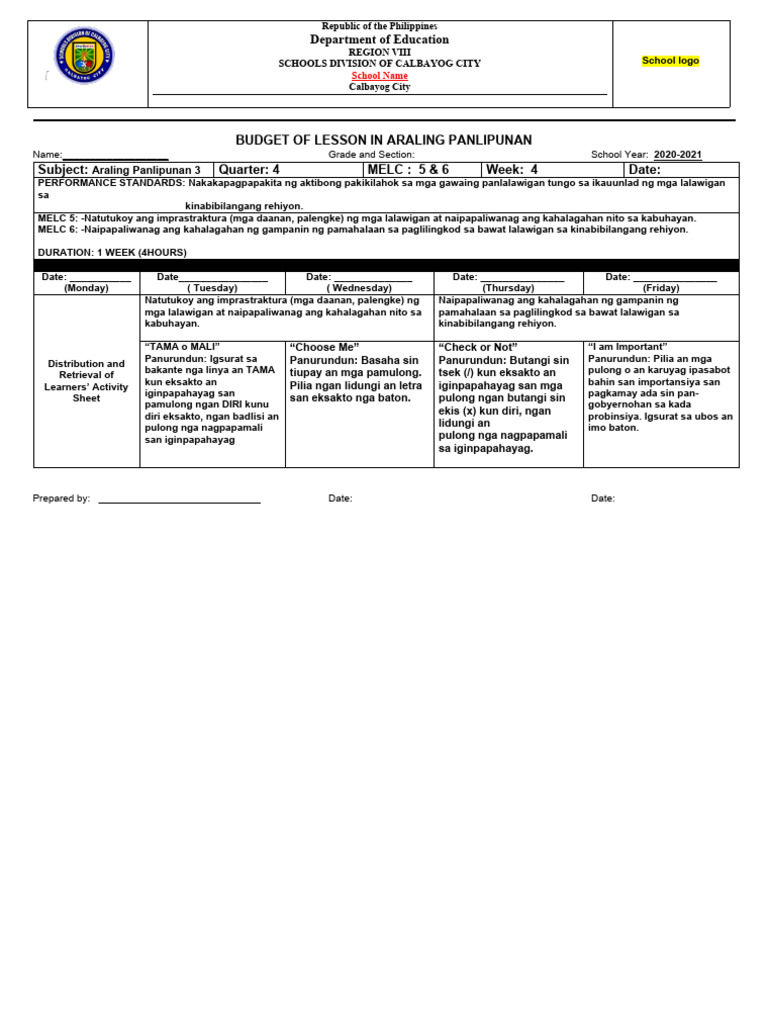AP3 BOL Q4 wk4 | PDF