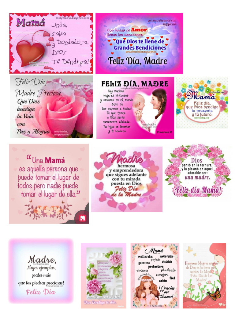 Tarjetas Dia De Las Madres Pdf