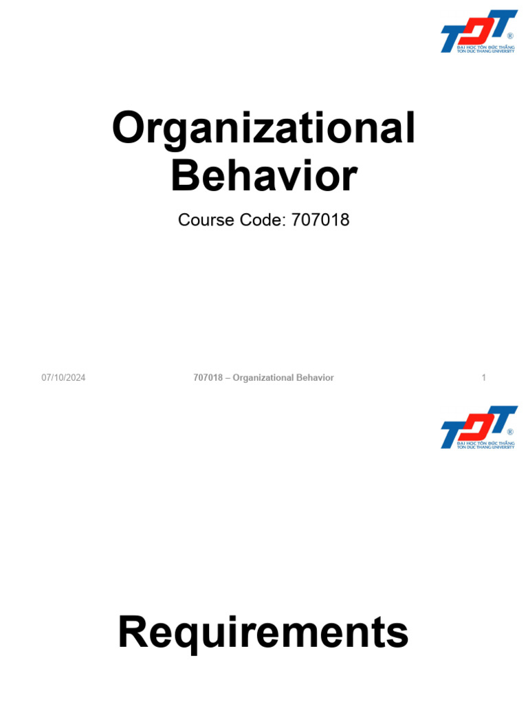 Chap 1 What Is Organizational Behavior | PDF | Organizational Behavior | Behavior