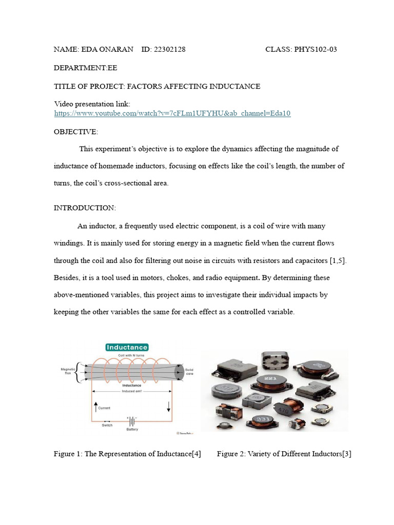 PHYS102 Project | PDF | Inductor | Inductance