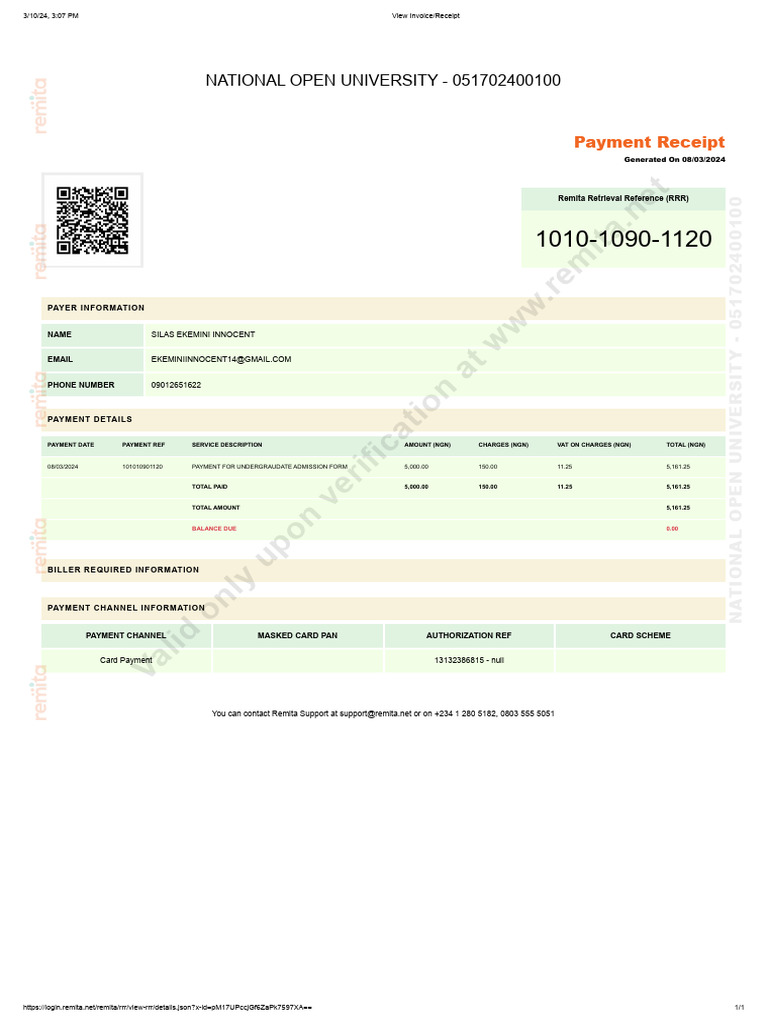 View Invoice_Receipt | PDF | Receipt | Payments