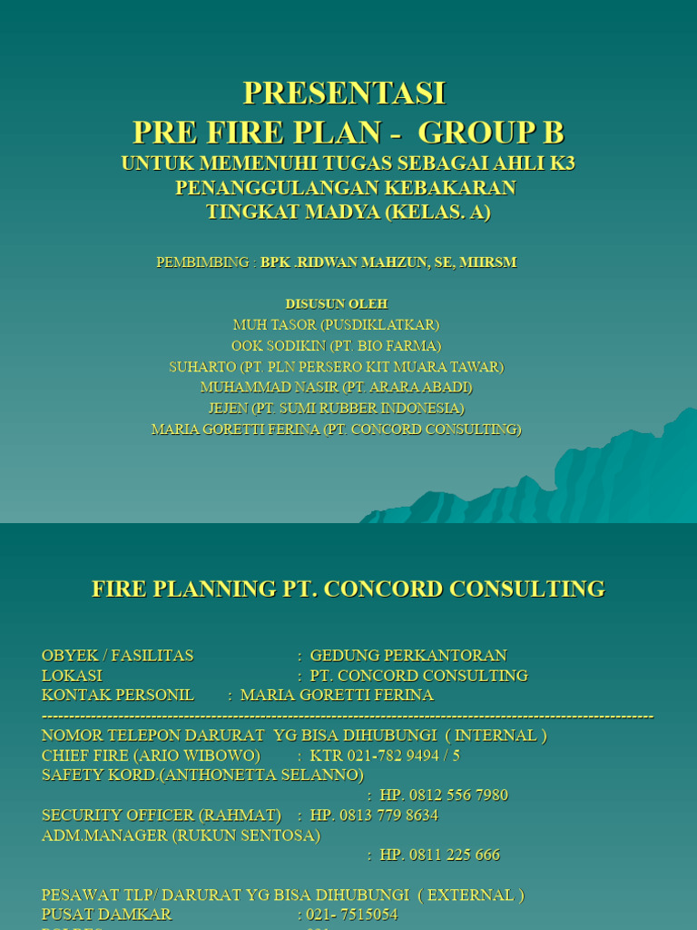 Pre Fire Plan - Kelompok B | PDF