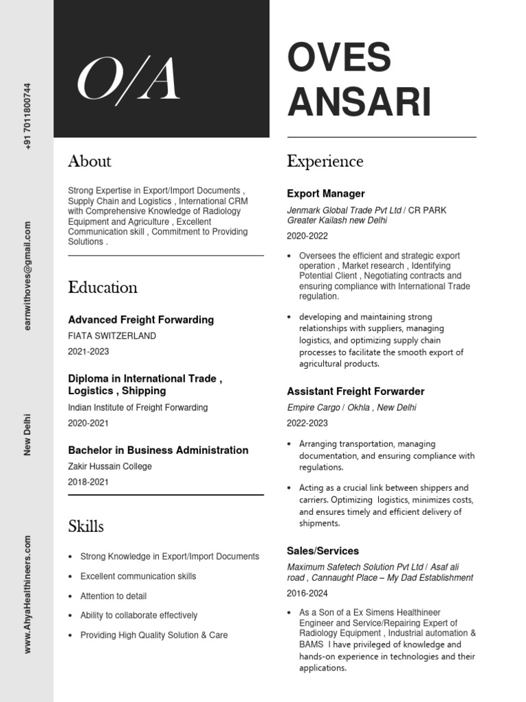 My Current Resume | PDF | Cargo | Logistics