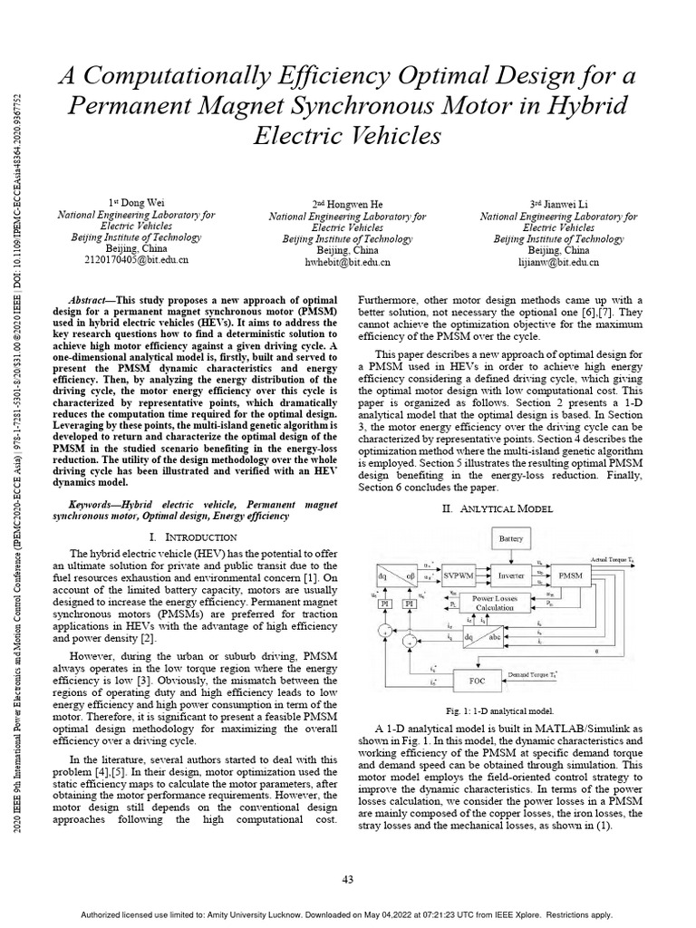 A Computationally Efficiency Optimal Design For A Permanent Magnet ... A Computationally Efficiency Optimal Design For A Permanent Magnet ...