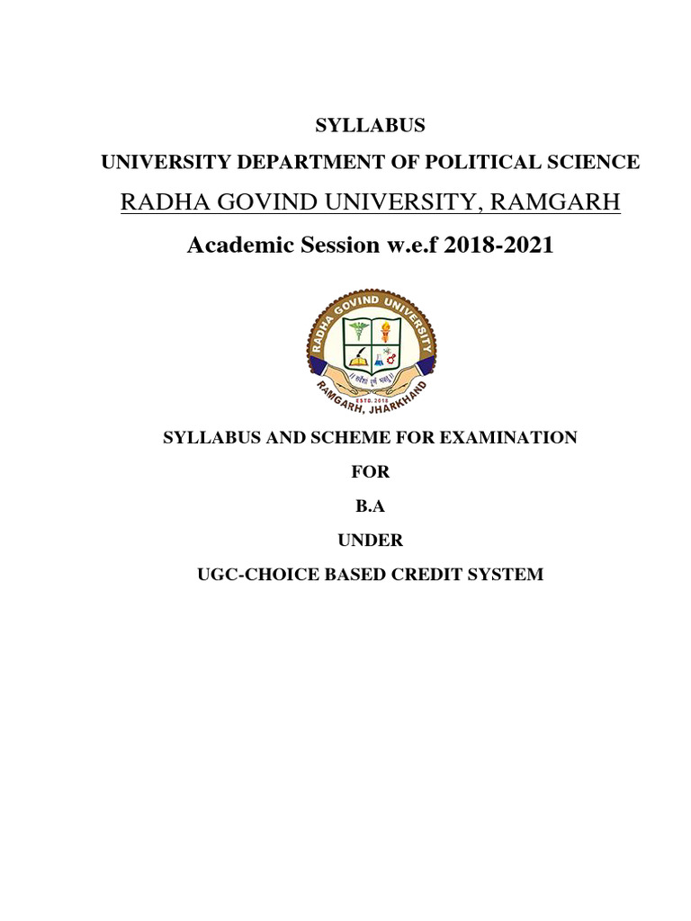 BA Political Science Syllabus | PDF | Social Contract | International Law