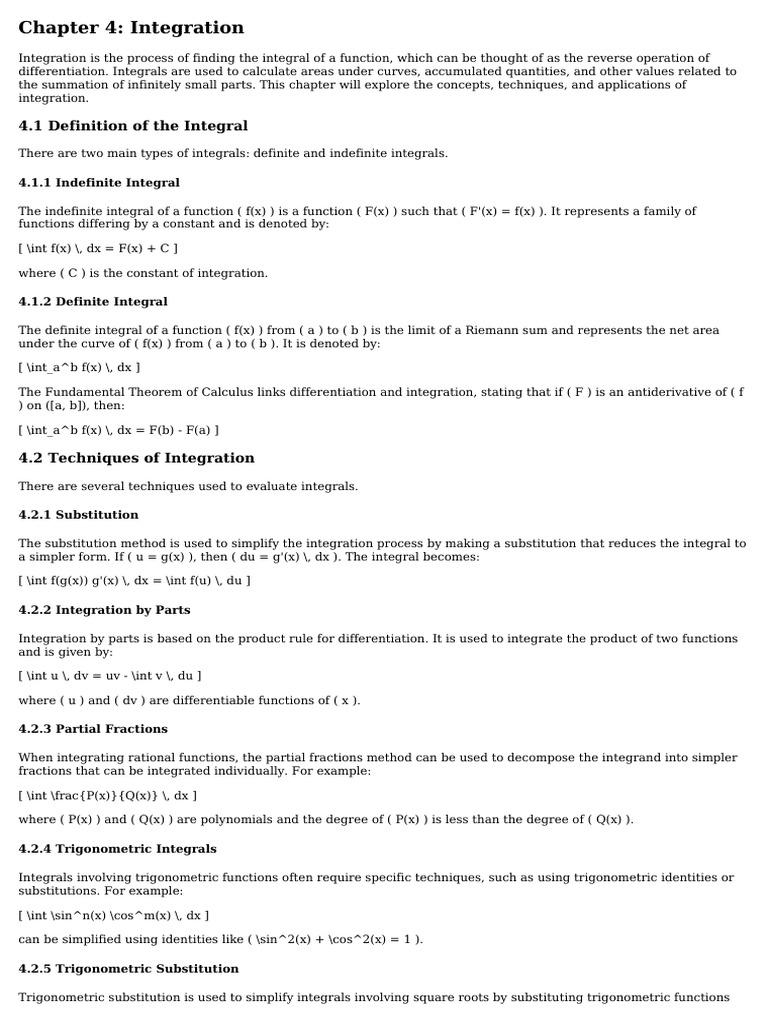 CHP 4 | PDF | Integral | Area