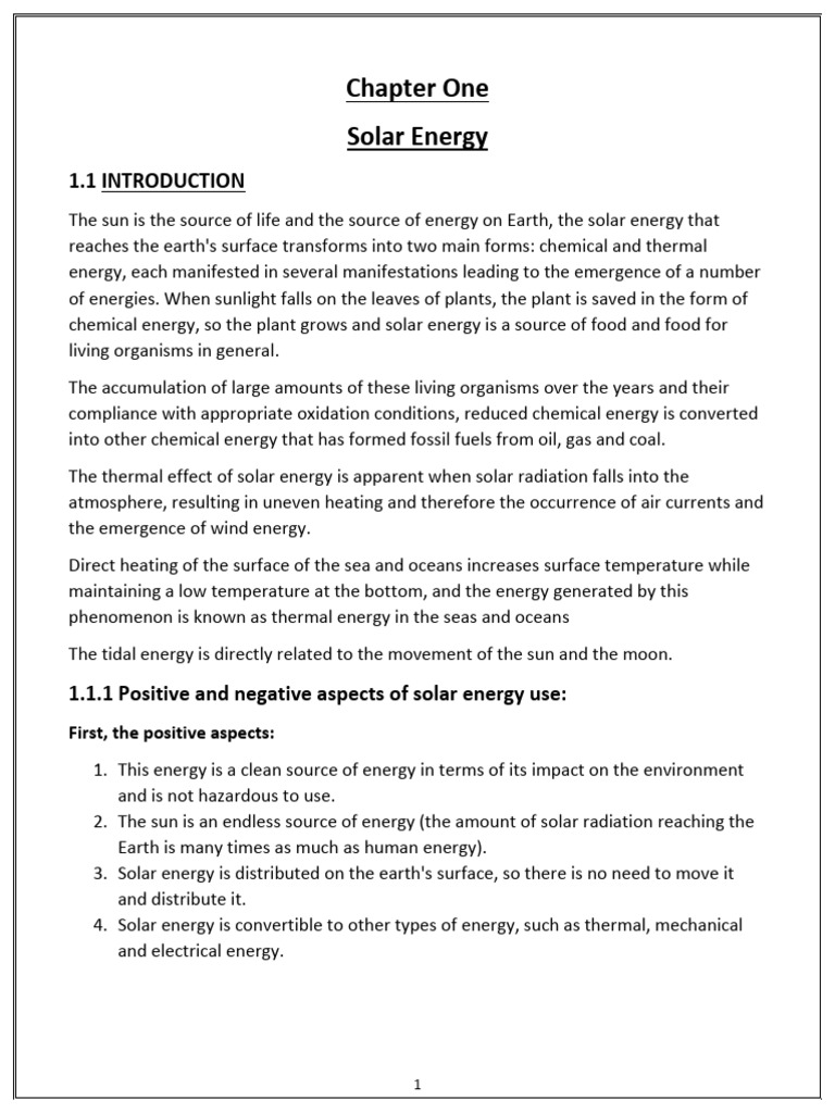 Chapter One Solar Energy | PDF | Photovoltaics | Solar Cell