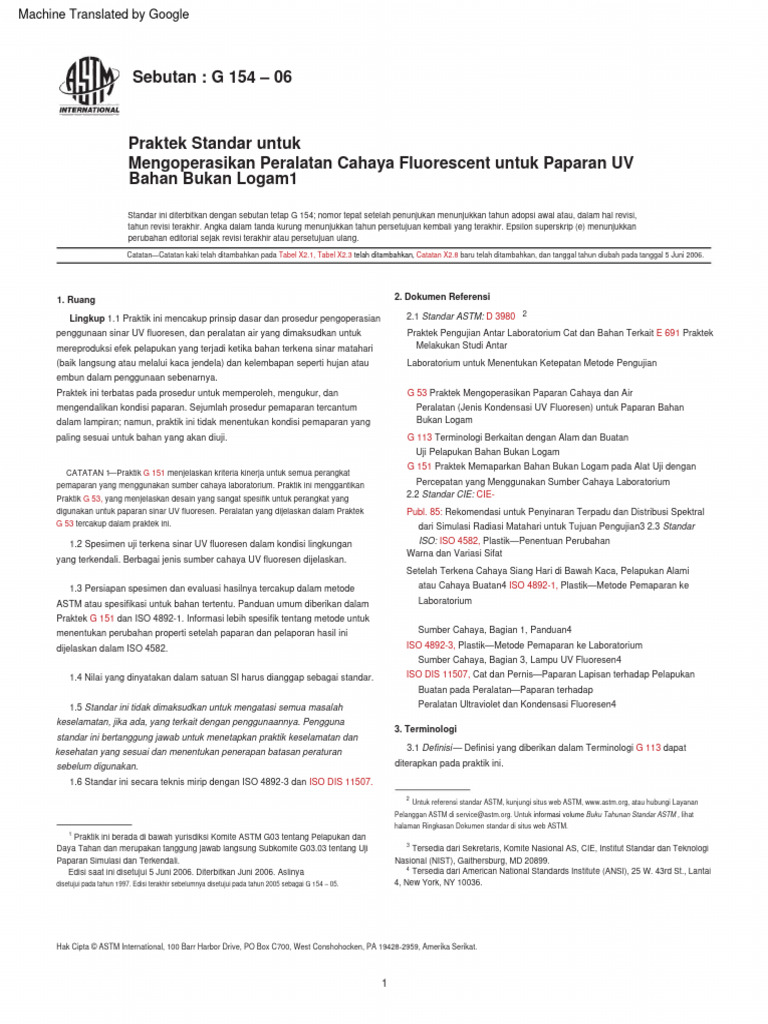 2019-05-02 Astm G 154-06 | PDF