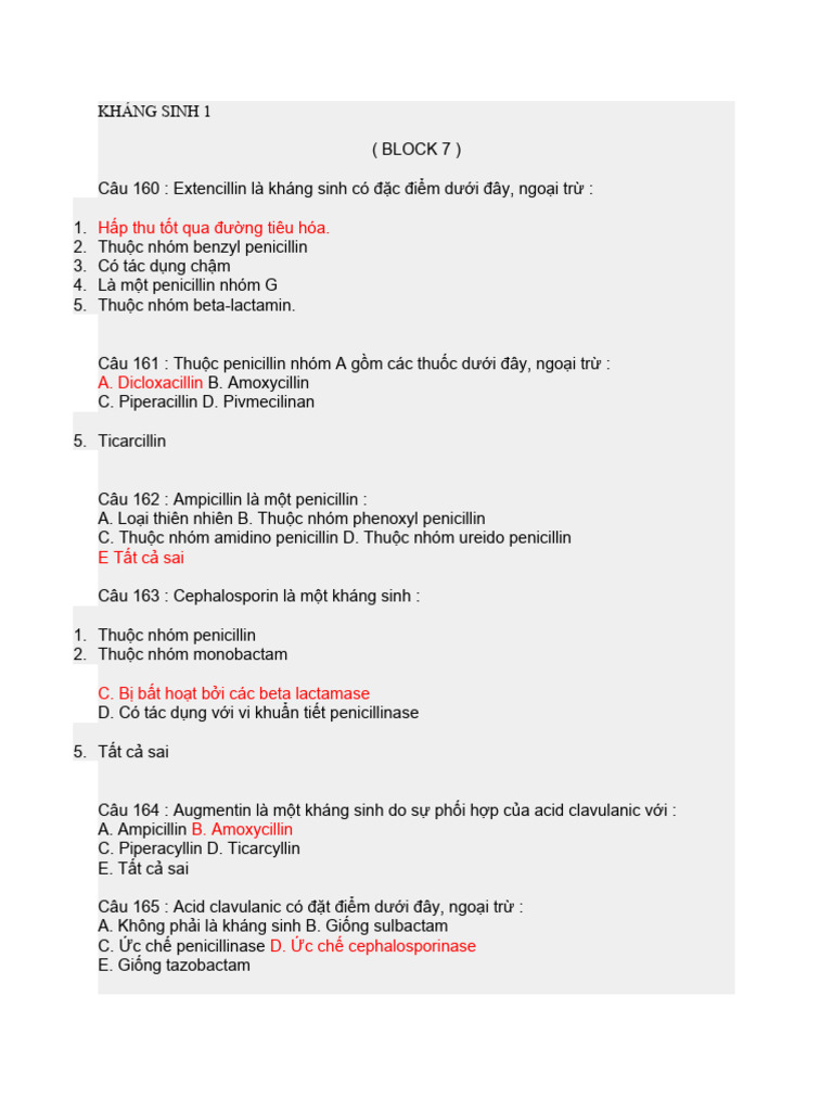 Kháng Sinh 1 | PDF