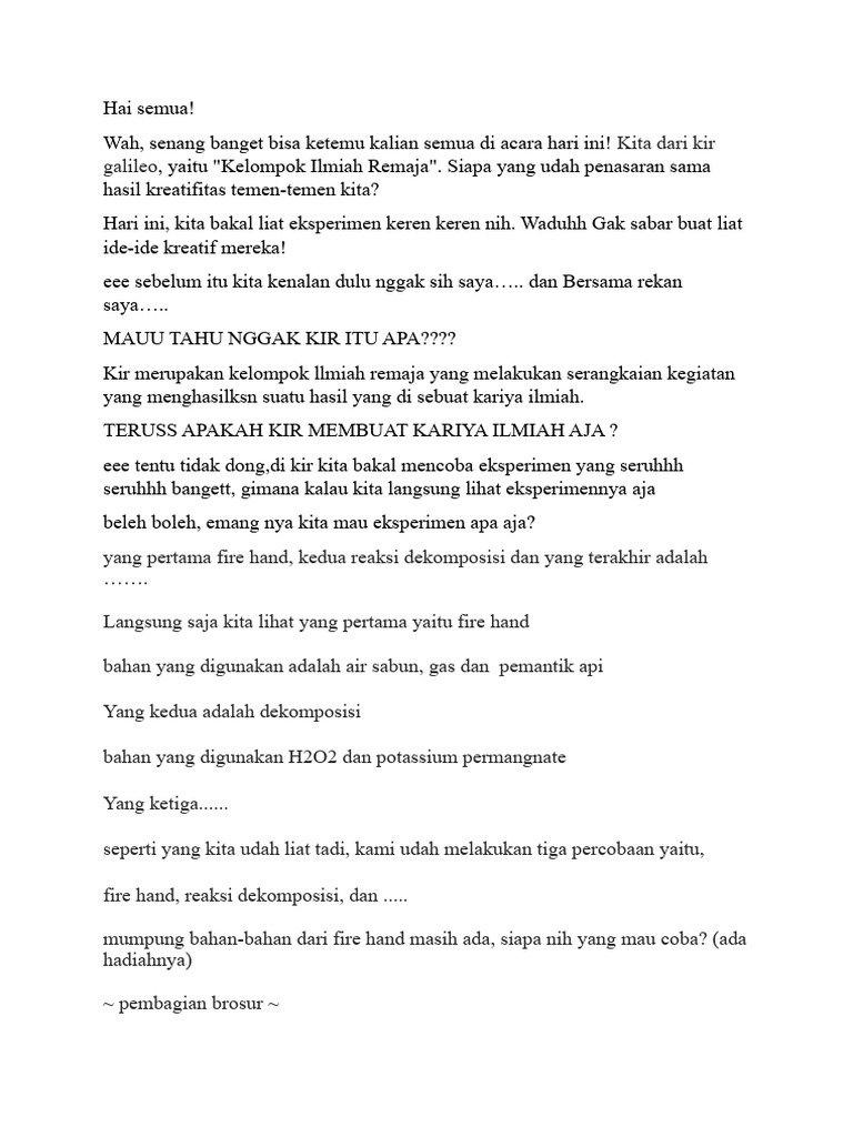 Teks Mc Demo Ekstra Kir | PDF