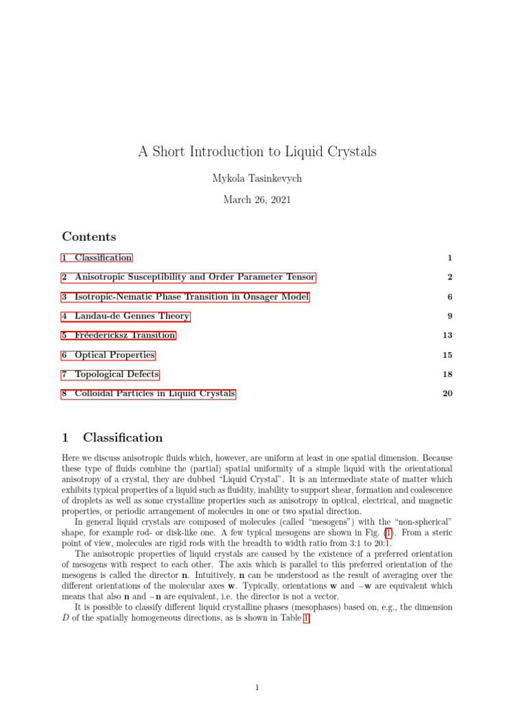 LC_Notes_v3 | PDF | Liquid Crystal | Chemistry