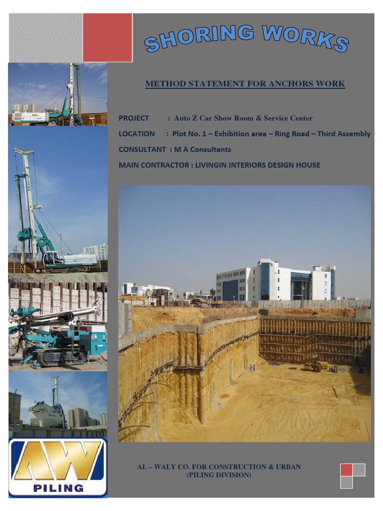 Method Statement for Anchors Works | Download Free PDF | Deep Foundation | Anchor