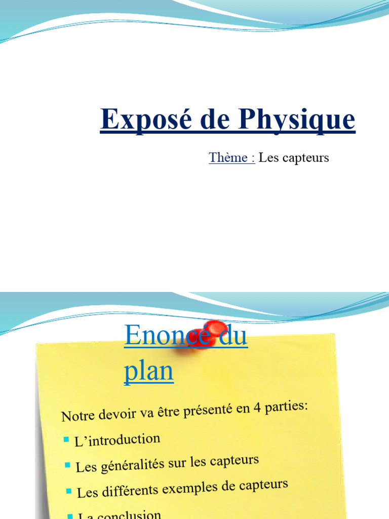 Exposé de Physique Présentation2 | PDF | Capteur | Piézoélectricité