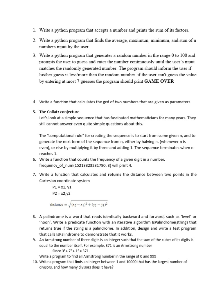 Python Demo Exercises 2023 | PDF | Numbers | Function (Mathematics) Python Demo Exercises 2023 | PDF | Numbers | Function (Mathematics)