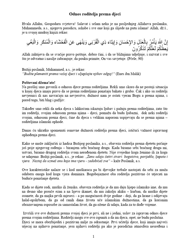 4 2 2011 Odnos Roditelja Prema Djeci Pdf