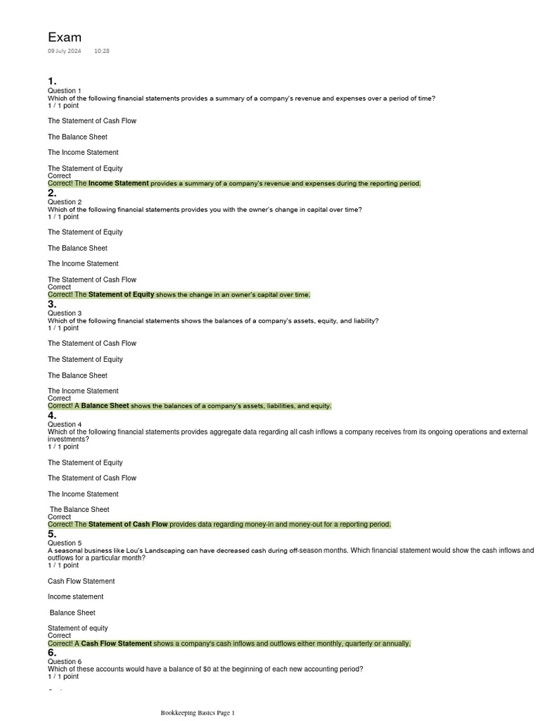 Key Financial Statements Explained | PDF | Balance Sheet | Equity (Finance)