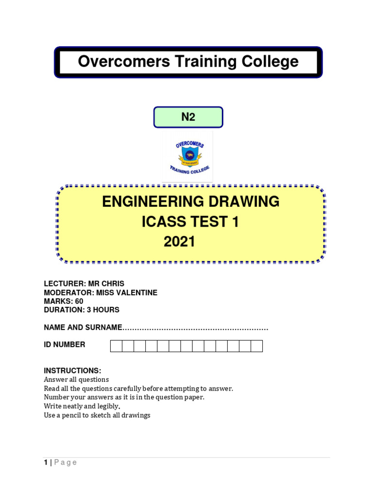 N2 Engineering Drawing Test Overview | PDF | Screw