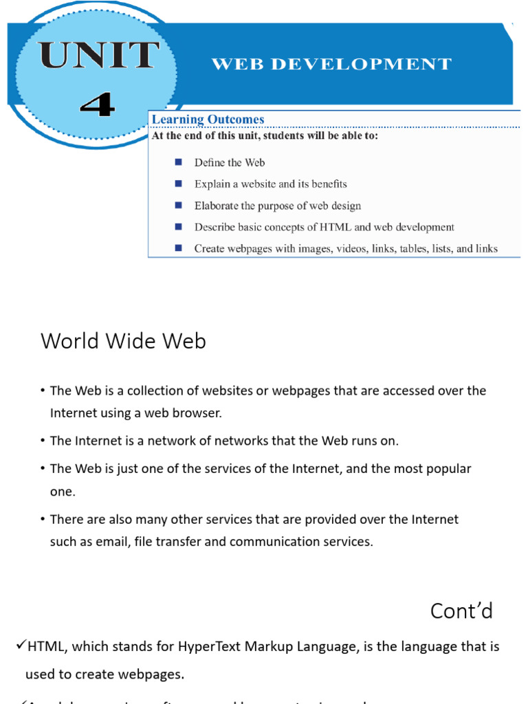 G-11 Unit 4 Web Authoring | PDF | World Wide Web | Internet & Web