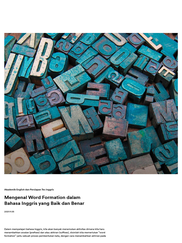 Mengenal Word Formation dalam Bahasa Inggris yang Baik dan Benar | PDF
