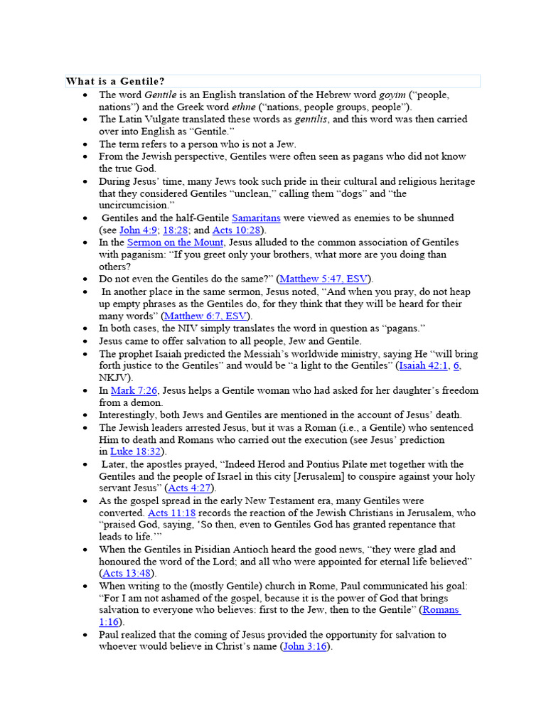 What Is A Gentile | PDF | Jesus | Acts Of The Apostles