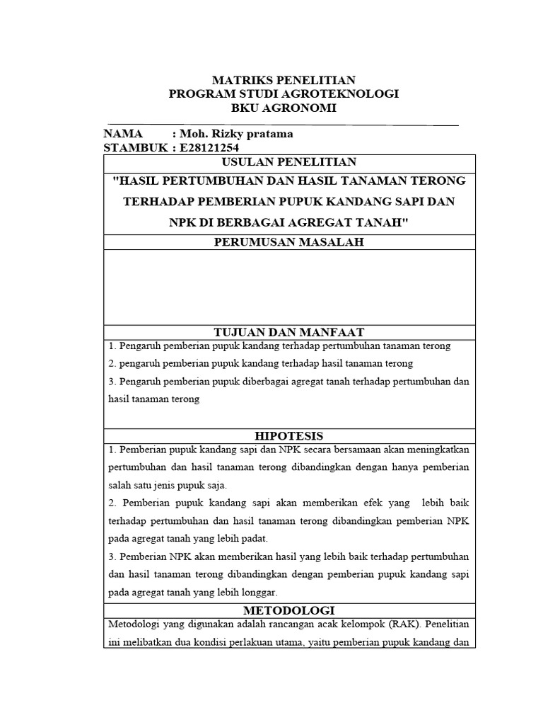 MATRIKS BG Iki | PDF