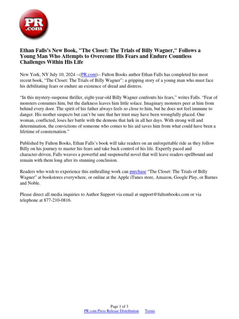 Ethan Falls's New Book, "The Closet: The Trials of Billy Wagner ...