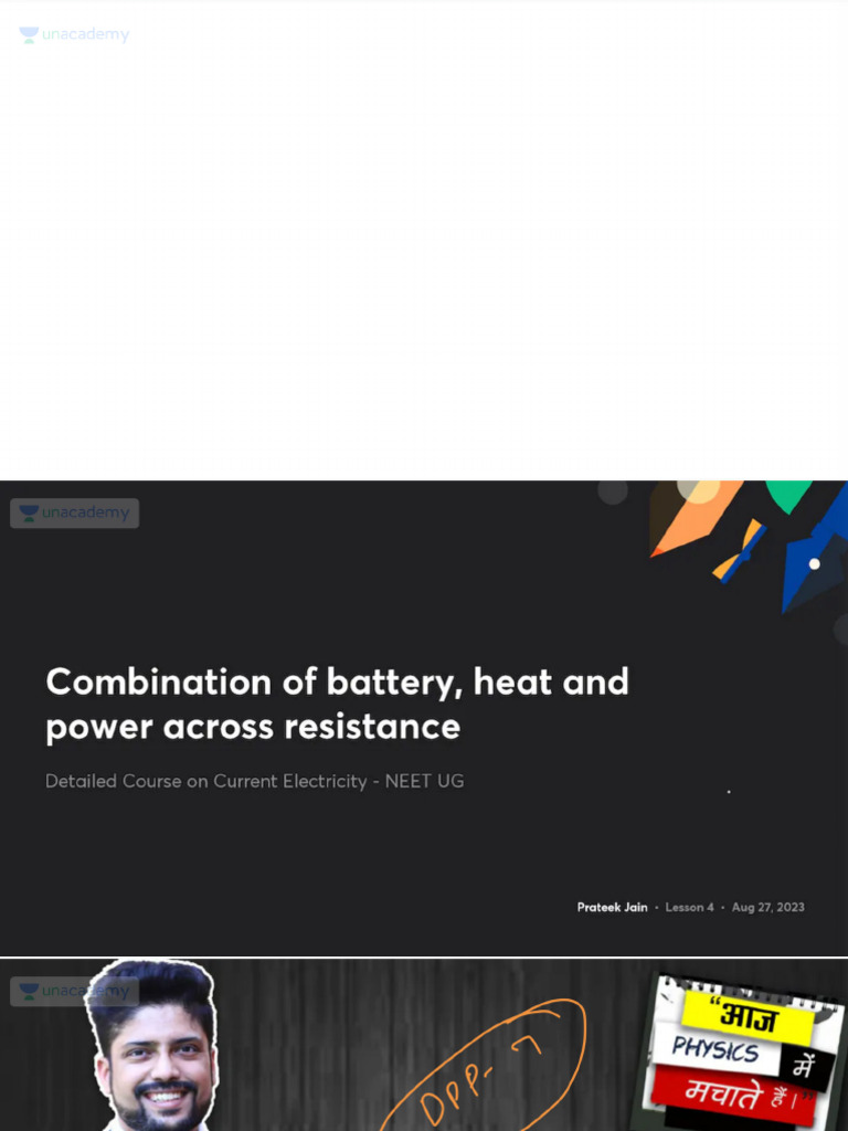 Combination of Battery Heat and Power Across Resistance With Anno | PDF