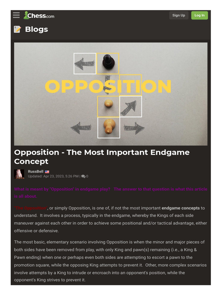 Opposition - The Most Important Endgame Concept | PDF | Rectangle | Chess