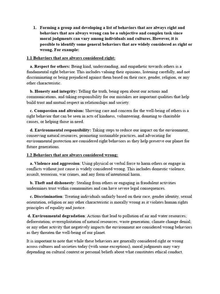 Civics Assignment | PDF | Morality | Virtue Ethics